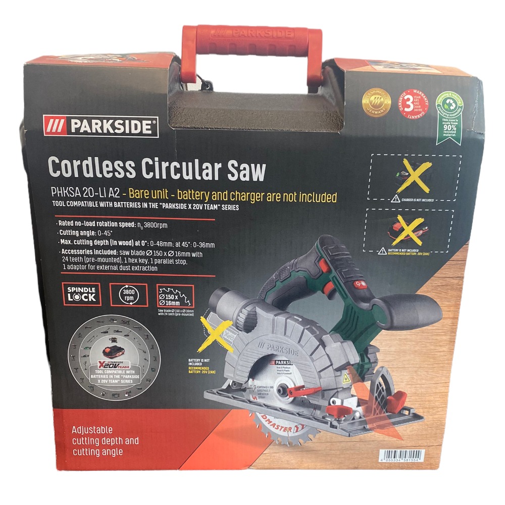 Brand New: Parkside Cordless Circular Saw (PHKSA 20-Li A2) - Own4Less
